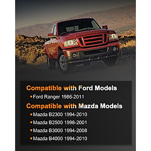 USTAR Rear Leaf Spring Shackle Hanger Bracket Kit Fit for Ford Ranger 1986-2011, Mazda B2300/B3000/B4000 1994-2010, Mazda B2500 1998-2001 722-001 722-010 (4Pc Pack)