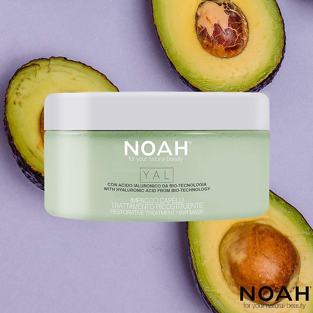 NOAH for your natural beauty Restore Hair Mask, 6.76 fl.oz - Hydrating, Anti Aging Hair Mask with Hyaluronic Acid, Avocado Oil, Coconut Oil extracts, Paraben Free, Deep Hair Conditioner