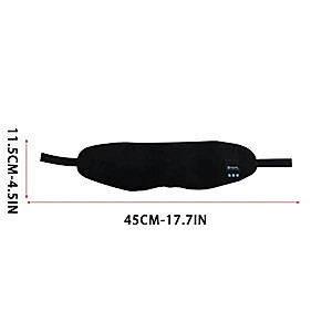 Bluetooth Shading Eye Mask Sleep Bluetooth Eye Mask Talking On The Phone Music Sleep Eye Mask 17.7x4.5in (Black)