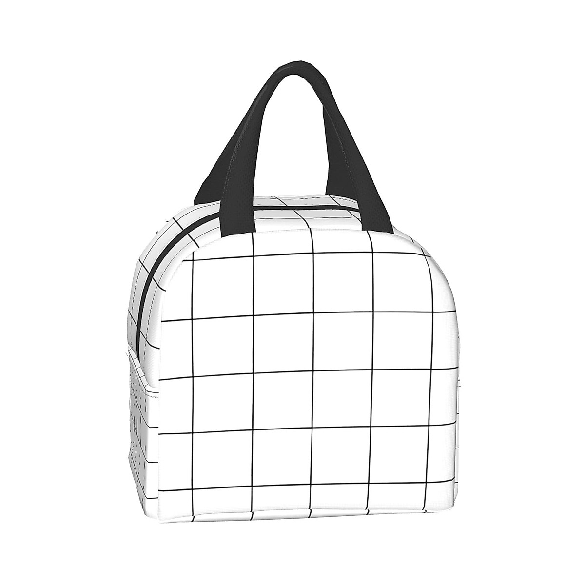 White Checkered Bags, Reusable Snack Bag Food Container For Boys Girls Men Women School Work Travel Picnic Waterproof Outdoors Game Handbags For Adults