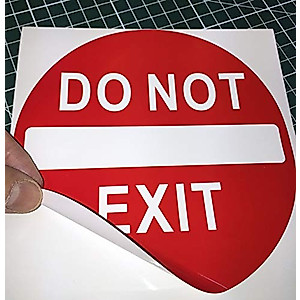 Outdoor/Indoor 6" X 6" - Enter & Do Not Exit - Door Warning Sign Vinyl Label Decal Sticker - for Front & Back Side of Door of Business Store, Shop, Cafe, Office, Restaurant - Back Self Adhesive Vinyl