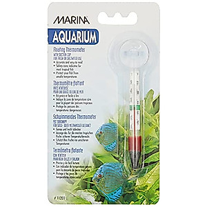 Marina Floating Thermometer for Betta Fish Tank with Suction Cup, Aquarium Thermometer, 11201A1