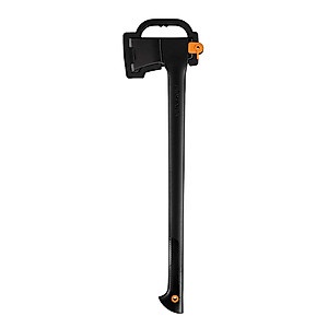 Fiskars Chopping Axe - 28" Shock Absorbing Handle and Low-Friction Steel Blade Coating - Wood Chopper Axe with Sheath - Ideal for Felling Trees - Black