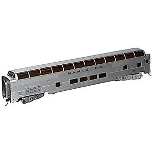 Bachmann Trains - 85' FULL DOME SANTA FE Passenger Car with Lighted Interior - HO Scale , White