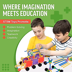 STEM Master Building Blocks Educational Toys Ages 4-8 - STEM Toys Kit w/176 Durable Pieces Stem Toys for Kids 5-7 Year Old