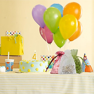 Organza Bags, Organza Bags 5 x 7 Inch, 50 Pcs White Sheer Party Favor Bags with Drawstring, Mesh Bags Drawstring, Jewelry Gift Bags, Small Mesh Gift Bags Candy Bags for Wedding Christmas Birthday