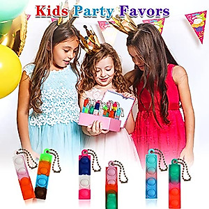 100Pcs Pop Fidget Toys Keychain, Party Favors For Kids 4-8, Mini Bubble Fidget Toys Pack Stress Relief Sensory Toys For Boys Girls Adults Classroom Prizes Goodie Bag Pinata Christmas Stocking Stuffers