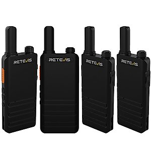 Retevis RT22P,New Version of RT22(2.0),Rechargeable Walkie Talkies for Adults,Compact FRS Two-Way Radios,VOX Handsfree,1620mAh Large Battery,USB C Charger,2 Way Radio for Small Store Hotel(4 Pack)