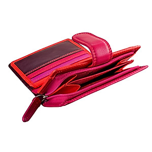 Visconti RB40 Multi Colored Small Soft Leather Ladies Wallet & Purse (Plum Multi)