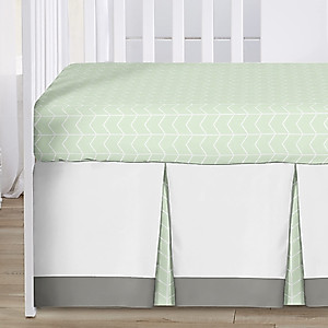 Sweet Jojo Designs Mint, Grey and White Watercolor Elephant Safari Baby Unisex Crib Bedding Set - 4 Pieces