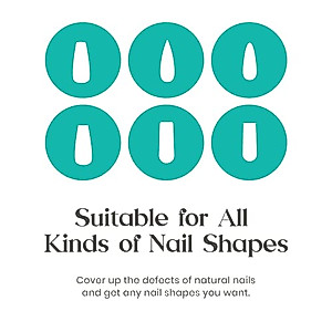 Beetles Long Coffin Fake Gel Nail Tips - 500Pcs Acrylic Press on Clear Artificial False Nails with Nail Glues for Acrylic Nail/Dip Powder Nails/Poly Nail Extension Gel Holiday Nails Art Design