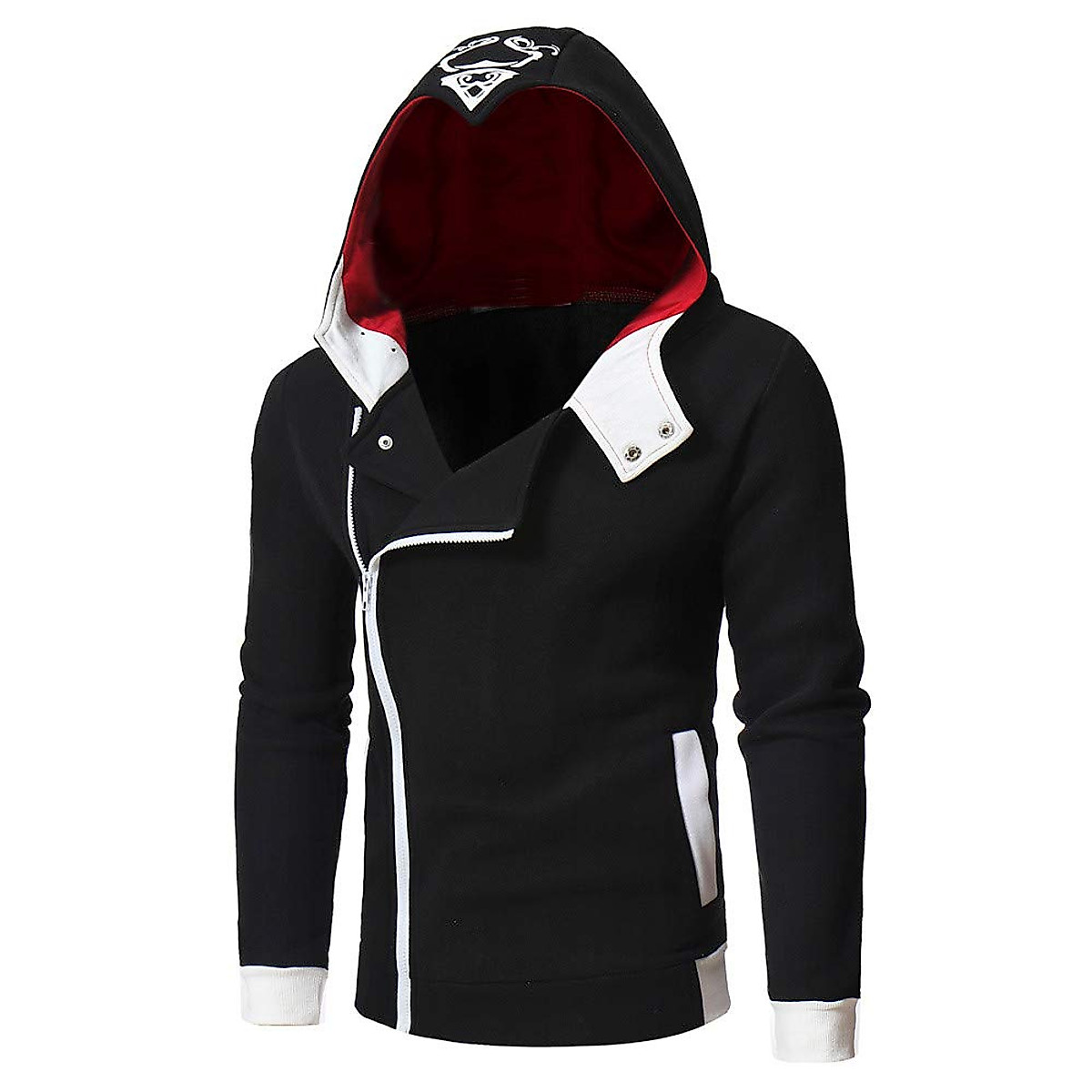 Mens Hoodies, Oversized Hoodie Men Xxl Black Men's Autumn Long Sleeve Printed Hoodie Hooded Sweatshirt Top Tee Outwear Blouse Pack Blank Hoodie Of Plain Hoodies For Block Hoodie (M, Black)