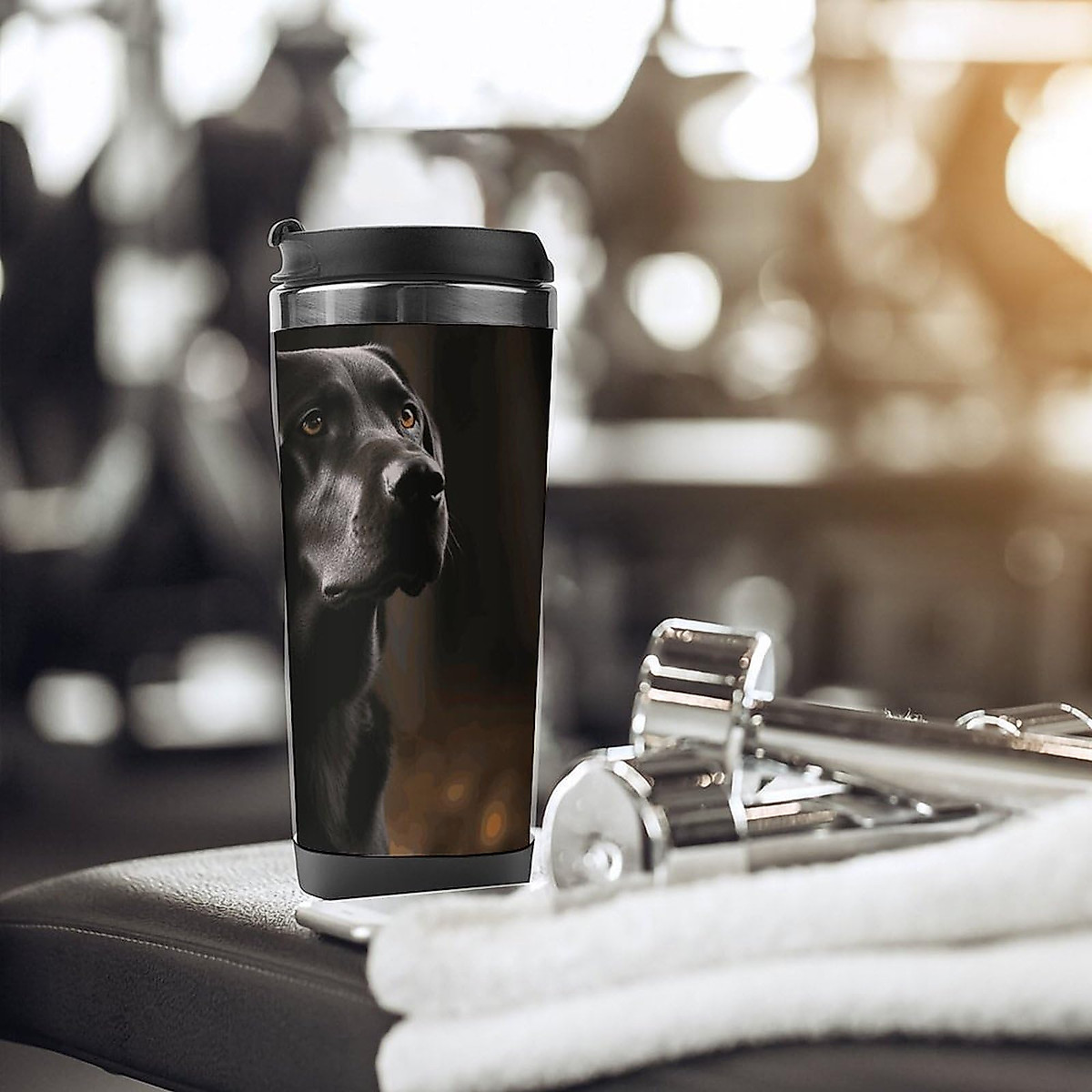 Black Labrador Travel Coffee Mug Stainless Steel Water Bottles Insulated Water Bottle Travel Mug Insulated Tumblers Travel Coffee Tumbler 12 Oz Coffee Tumbler Travel Cup