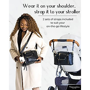 MAMANTRA Mini Diaper Bag - Best Toddler Mom Gift, Crossbody Diaper Bag Purse, stylish leather stroller organizer