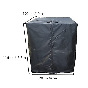J&C 420D IBC Tote Cover Waterproof Plastic Water Storage Tank Cover with Zipper Cover for Outdoor IBC Totes Dust Cover for Water Barrel 1000L Patio Water Container Protector IBC Tote Covers