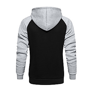 Mens Hoodies, Hoodie Men Men's Hoodies Wfh Essentials Street Man Loose Blank Fleece Sweater Large Long Sleeve Hoodie Cropped Colorblock Blue Line Rap Under 20 Dad from (XXL, Dark Gray)