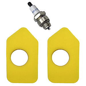 Yellow Foam Air Filter 698369 for BS Classic Sprint and Quattro Engine Spark Plug Replaces for ST J19LM, RJ19LM, 802592, 5095K