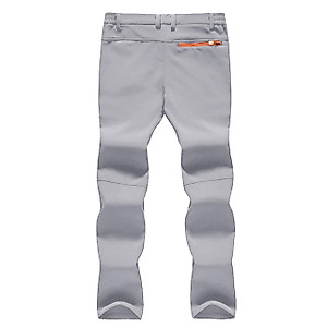 EKLENTSON Mens Hiking Pants Outdoor Fishing Snow Ski Warm Lightweight Work Pants Light Grey