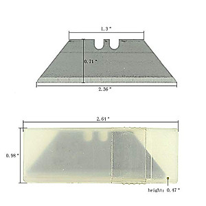 FixtureDisplays® 10 Pieces 2-Notch Utility Blades, Box Cutter Razor Safety Dispenser Replacement Similar to Better Tools 20208 Gorilla Blades 2-Notch Utility Blade In Safety 117607-NF