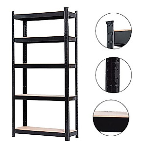 WESTHL 5 Tier Storage Rack,Heavy Duty Metal Shelving Unit Storage Rack Unit Garage Storage Shelf for Kitchen Storage Cabinet Organization