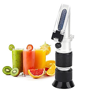 Agatige Portable Refractometer, 0-90% Digital Brix Refractometer Sugar Content Hydrometer Automatic Temperature Compensation Grape Wine Extractor Tester Machine for Honey, Maple Syrup
