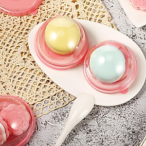 50 Pcs Clear Plastic Mini Cupcake Container, Mini Cupcake Box Muffin Dome Muffin Single Container Box for Wedding Birthday Cheese Pastry Dessert Cake (Pink)