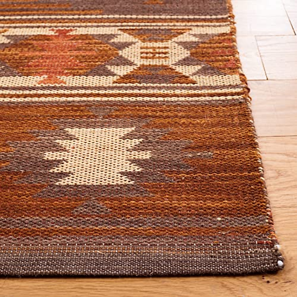 Safavieh Kilim Collection 8' x 10' Brown/Dark Grey KLM331T Handmade Tribal Southwestern Boho Rustic Wool Area Rug