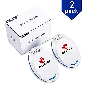 ELLASSAY Ultrasonic Pest Repeller - Pest Reject - Set of 2 Electronic Pest Control - Plug in Home Indoor Repellent - Get Rid of Mice, Roaches, Bugs, Fleas, Mosquitoes, Spiders, White