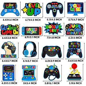 20pcs Video Game Hanging Swirls Video Game Party Decorations Game On Theme Birthday Foil Ceiling Streamers for Kids Boys Gamer Theme Birthday Party Baby Shower Supplies Decorations