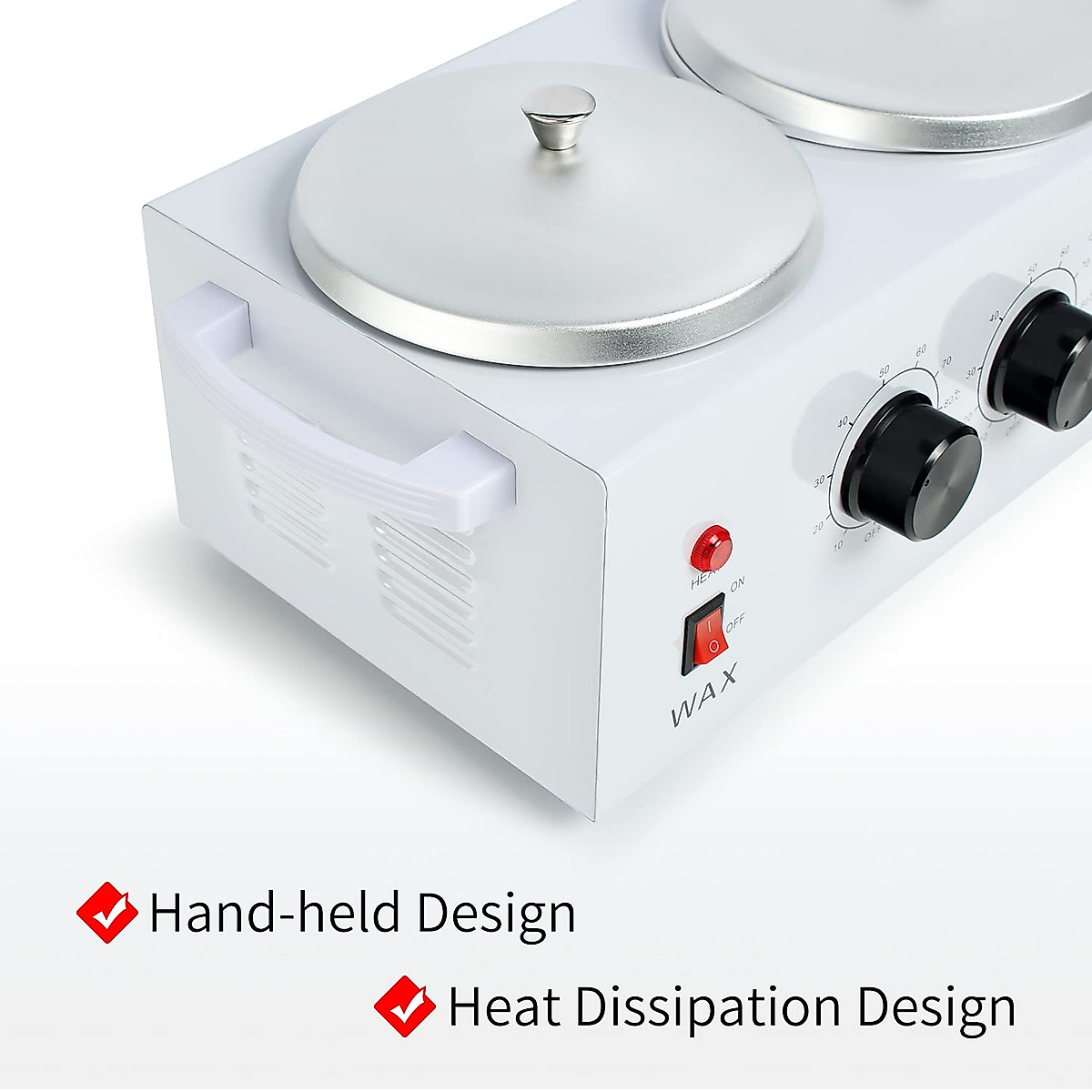 Electric Double Wax Warmer Professional Aluminum Hair Removal Wax Heater with Wax Applicator Sticks Hard Wax Beads Melter Waxing Set Pot