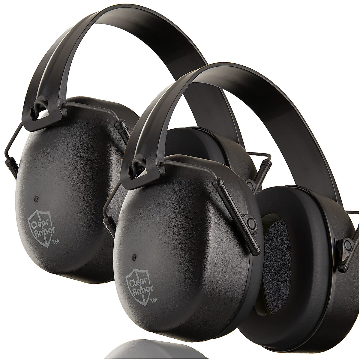 ClearArmor 2 Pack - Safety Shooting Ear Muffs Hearing Ear Protection - 31.5 dB SNR Noise Reduction - Comfortable Earmuffs that Work for Hunting, Gun Range, Mowing