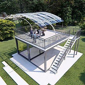 Double Layer 20ft Prefabricated House Luxury Mobile Tiny House Modular Home 40ft Portable prefabricated Tiny Home with Big Terrace