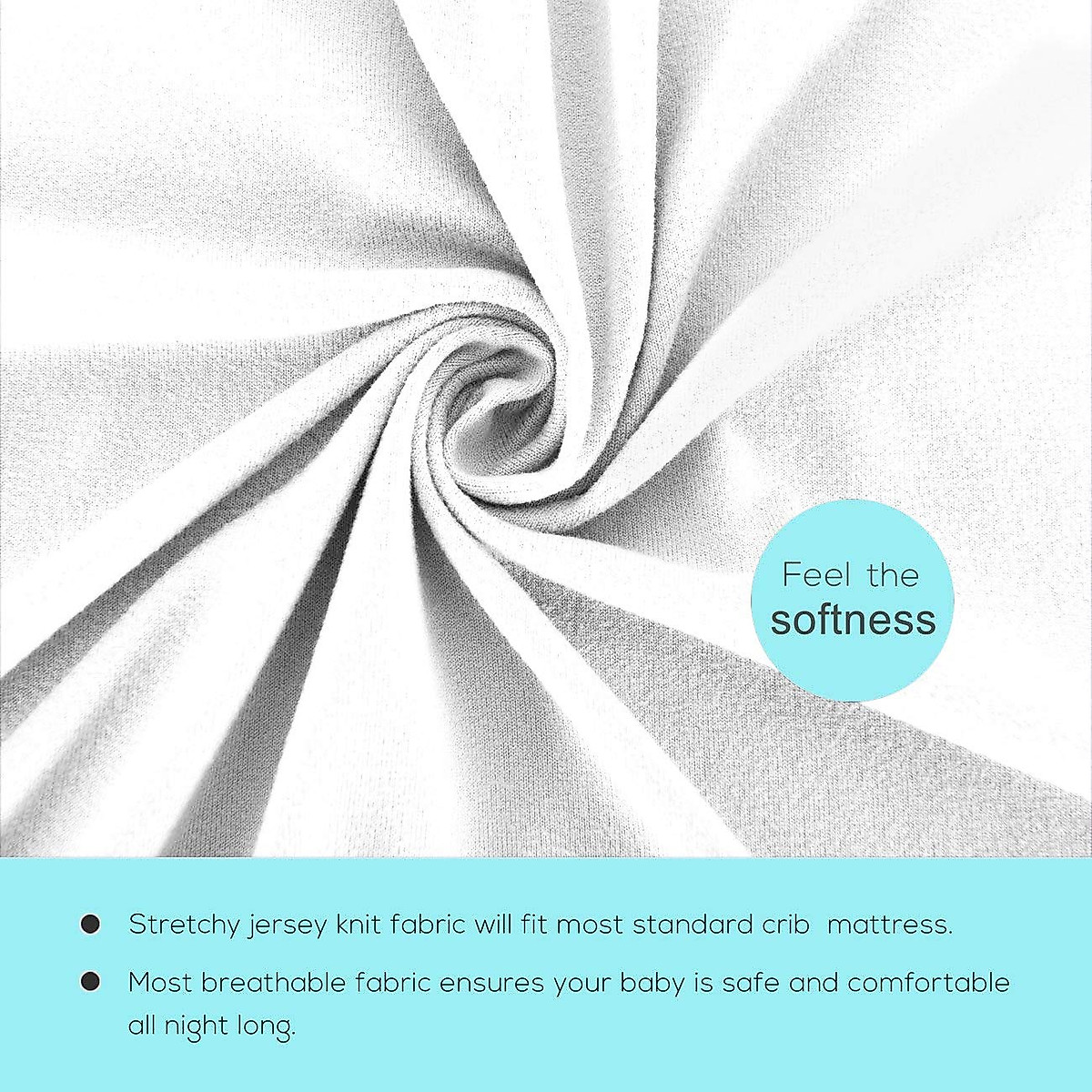 Magic Drapes Pack of 1 Egyptian Cotton Fitted Crib Sheet Baby Bedding with 5 inches Deep Elastic Snug Fit Bottom for Baby Girl & Baby Boy (52Lx28W, White)