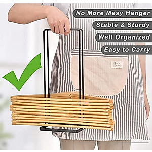 Hanger Organizer Stacker Clothes Storage Stand for Laundry Room Closet Space Saving Sturdy Adult Baby Clothes Rack Holder Black Holds up 90 Wire Hangers