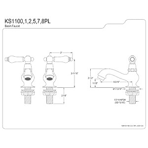 Kingston Brass KS1101PL Heritage Basin Tap Faucet, Polished Chrome
