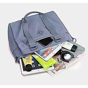 Women Shoulder Handbag Roomy Multiple Pockets Bag Ladies Crossbody Purse Fashion Tote (D-Black)