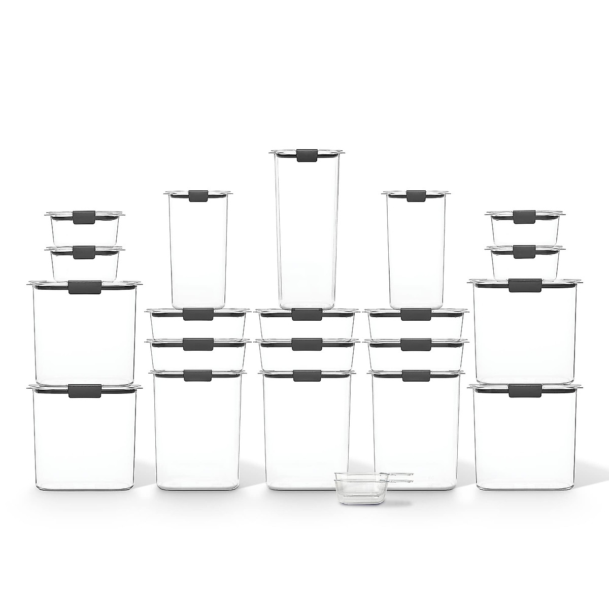 Rubbermaid Brilliance BPA Free Food Storage Containers with Lids, Airtight, for Kitchen and Pantry Organization, Set of 23 w/ Scoops