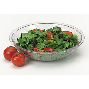 Carlisle FoodService Products 721207 Round Pebbled Salad Serving Bowl, 5.5 Quart, Clear