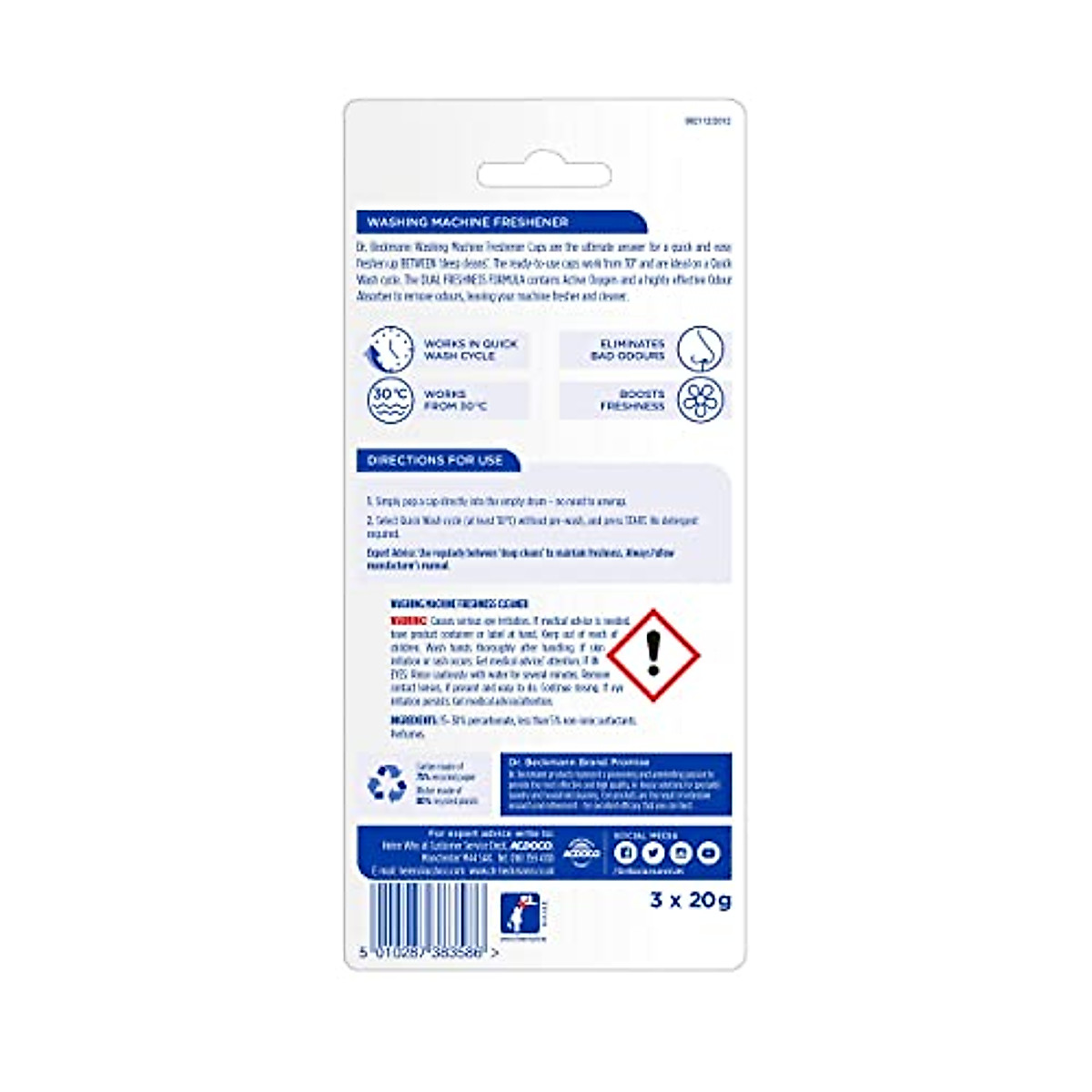 Dr. Beckmann Washing Machine Freshener Tabs | 1 x 3 Tabs