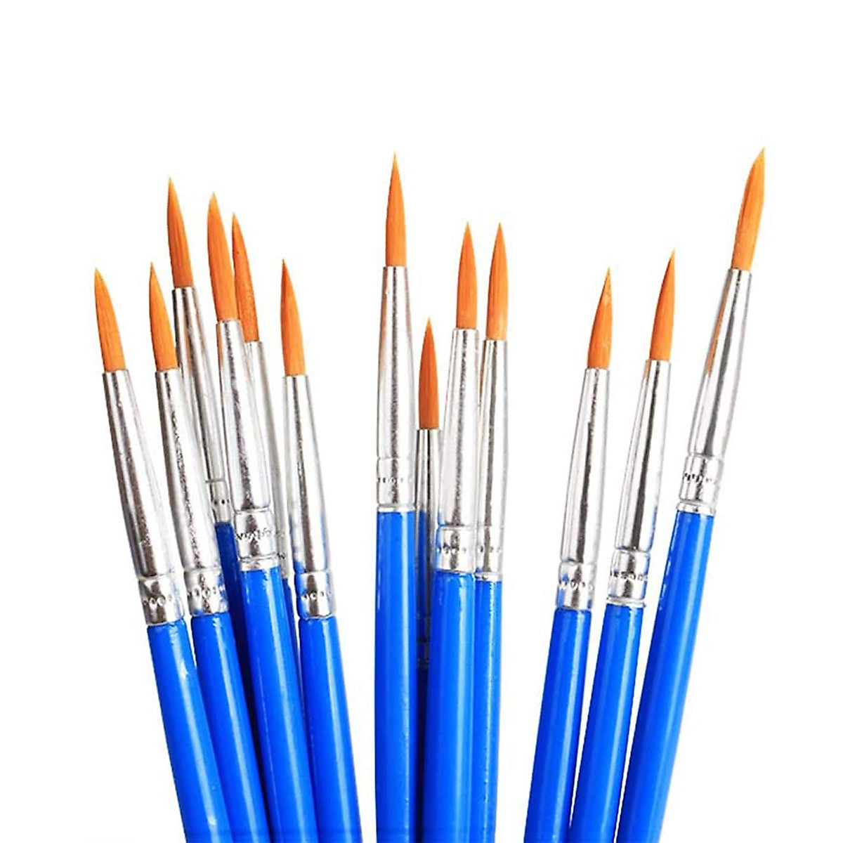 50 Pcs Pointed Round Brushes Set for Kids/Students/Starter/Teens/Children ，Detail Paint Brushes Bulk for Art Class Painting/Painting Party/Acrylic Oil Watercolor，Short Plastic Handle Paintbrushes