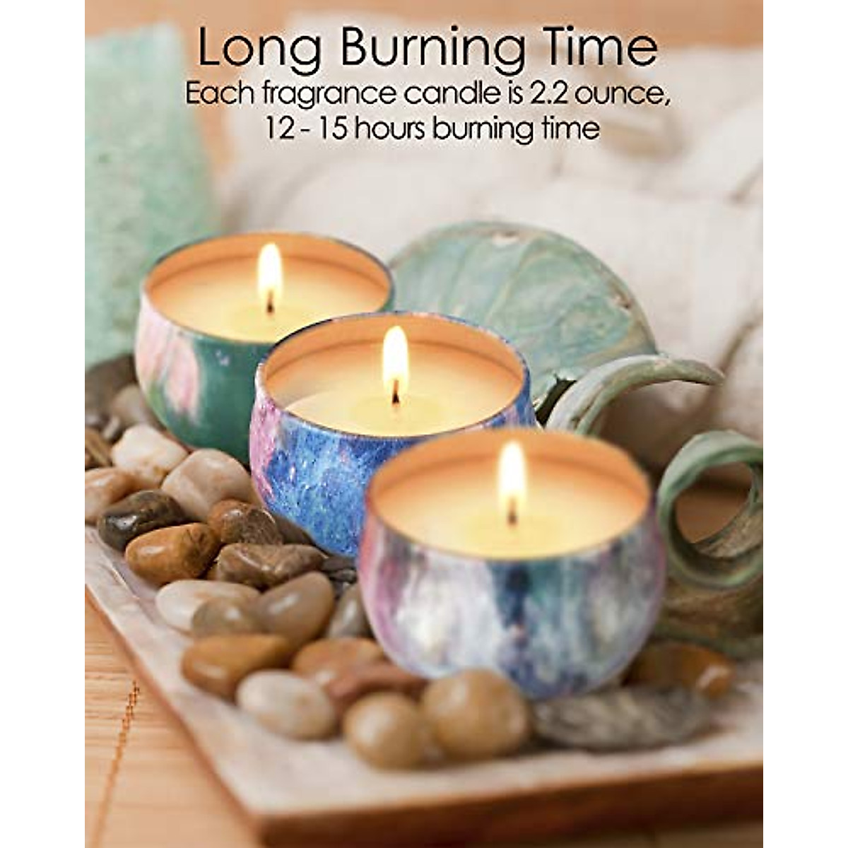 Scented Candles Gift Set,9 x 2.2 Oz Natural Soy Wax Candles Gifts for Women,9 Essential Oil Fragrances,Aromatherapy for Stress Relief,Gift Set for All Occasions,15 Hours Burn Time, 9 Pack