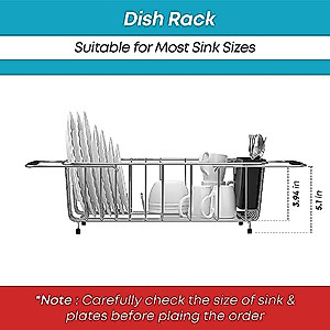 KESOL Expandable Dish Drying Rack in Sink Dish Drainer - Dish Drying Rack for Kitchen Sink Accessories - in Sink Dish Drainer Stainless Steel Sink Rack - Over The Sink Dish Drying Rack - Rustproof