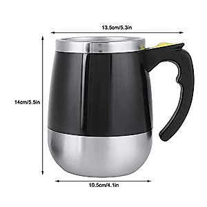 Zerodis Self Stirring Coffee Mug, Stainless Steel Automatic Mixing Cup Portable Electric Self Stirring Milk Coffee Mug for Coffee Tea Hot Chocolate Milk Mug for Office Kitchen Travel Home