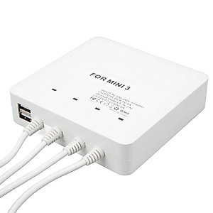 Tnfeeon Drone Battery Charging Hub, 4 Way Plastic Casing 5V 3A USB Output Drone Battery Charger for Mini 3 Pro (US Plug 100‑240V)