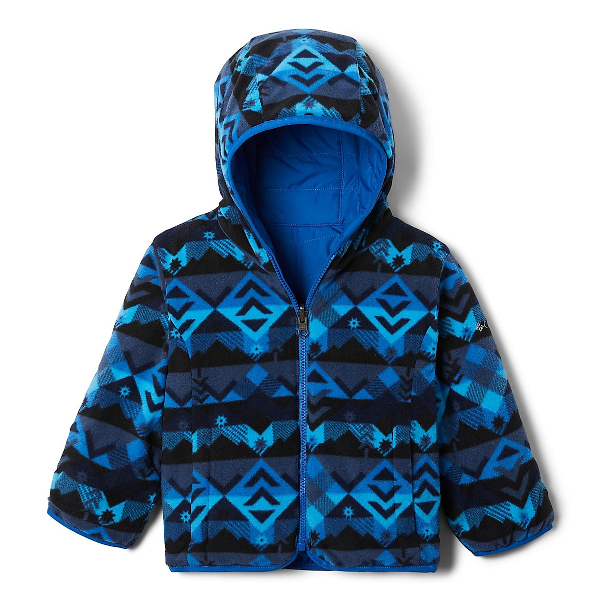 Columbia Toddler Unisex Double Trouble Jacket, Bright Indigo/Collegiate Navy Checkpoint, 4T