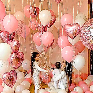 24 pcs light pink Heart Shape Foil Mylar Balloons for birthday party decorations, Wedding decorations, engagement party , celebration , holiday , show, party activities . (size:18")