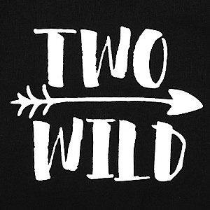 YOUNGER TREE Second Birthday Party Shirt Two Wild Top 2nd Birthday Baby Little Boy Blouse Tee Clothes (2 T, Black)