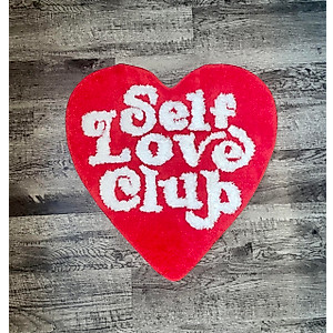 LUXAPE Self Love Club Rug - Tufted Hypebeast Rug - Handmade & Premium - 25in (65cm) - Bedroom Bathroom Kids Nursery Home Office - Girls Don't Cry Rug - Hypebeast Room Decor - Luxape Rug