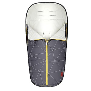 Diono All Weather Stroller Footmuff, Universal Fit from Baby to Toddler with Cozy Super Soft Padding, Weatherproof, Water Resistant Lining, Gray Linear