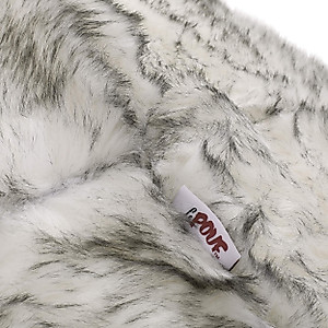Christopher Knight Home Schley 5 Foot Bean Bag - Short Faux Fur - White/Gray